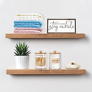 SGHUO 4 Pack 10oz Acrylic Qtip Holder Dispenser, Bathroom Organizer for Swab, Round Pads, Dental Floss Sticks Holder, Makeup Organizer with 4 Labels