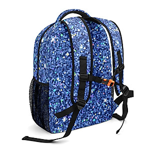 Gymnastic Blue Glitter Personalized School Backpack Bags Kids Backpack for Teen Boys Girls Travel Backpack