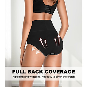 OLIKEME Tummy Control Underwear High Waisted Cotton Postpartum Underwear Soft Stretch Full Coverage Womens Underwear, Size L