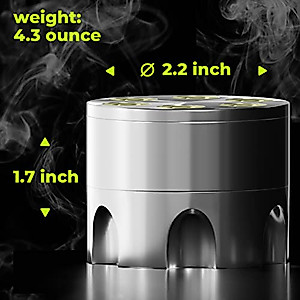 Universal Zink Hand Grinder, Revolver Collection, Silver 2.04in