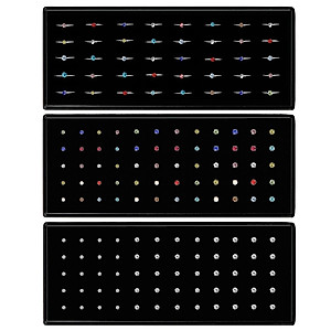 3 Sets 160 Pcs Nose Rings and Nose Studs, Surgical Stainless Steel Nose Piercings, Colorful Nose Rings Hoops Jewelry for Women, 1.5/2/2.5mm L Shaped Nose Rings Studs for Men, Idea Gift or Daily Wear