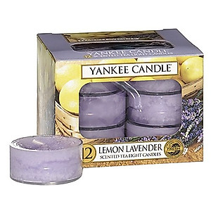 Yankee Candle Lemon Lavender Tea Light Candles, Festive Scent | Count 12