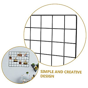 Homoyoyo Decor 5pcs Shelf Grid Wall Panels Hanging Plant Holder Metal Grid Wall Panel Iron Photo Rack Hanging Net Iron Background Wall ation Wire Wall Grid Mesh Black Ledge Picture Decor