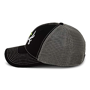 Paramount Outdoors Bone Collector Black and Grey Mesh Back Baseball Cap with Hook and Loop Closure (Black and Grey)