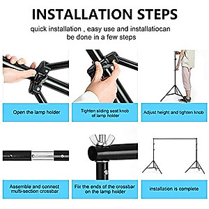 MOUNTDOG Background Stand 8.5X10ft, Backdrop Support System Kit Photo Video Studio Adjustable Heavy Duty Background Support with Sandbag & Carry Bag