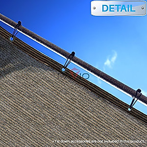 Patio Paradise 12' x 24' Straight Edge Sun Shade Sail, Brown Rectangle Outdoor Shade Cloth Pergola Cover UV Block Fabric - Custom 3 Year Warrenty