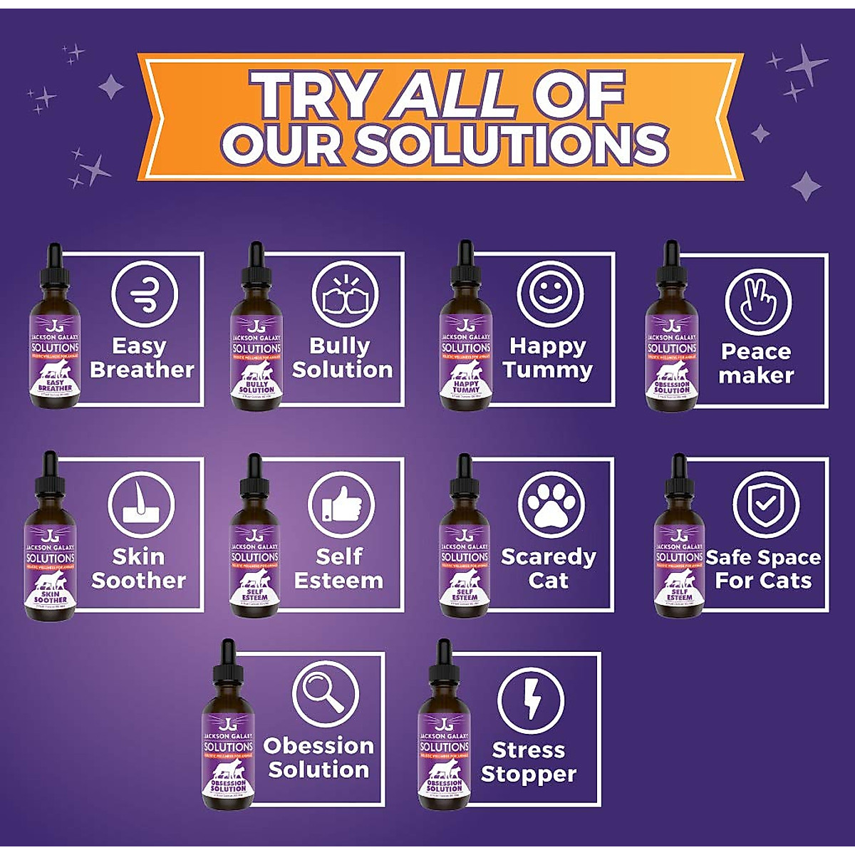 Jackson Galaxy: Scaredy Cat (2 oz.) - Pet Solution - Promotes Sense of Self-Confidence and Reassurance - Perfect for Cats Who Hide and Run from Touch - All-Natural Formula - Reiki Energy