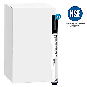 Waffletechnology KICTeam Printhead Cleaning Pen with Chisel Cap for Quickly Removing Contaminants from Thermal Printers Including Label Printer, and Shipping Label Printer (KT-PJC2B12) (12)