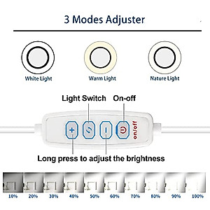 5X Magnifying Lamp, 2-in-1 Magnifying Lamp Tool Magnifying Glass with Light and Stand, with Base and Clamp 3 Color Modes Stepless Dimmable, LED 5X Glass Magnifying Desk Lamp & Clamp for Reading