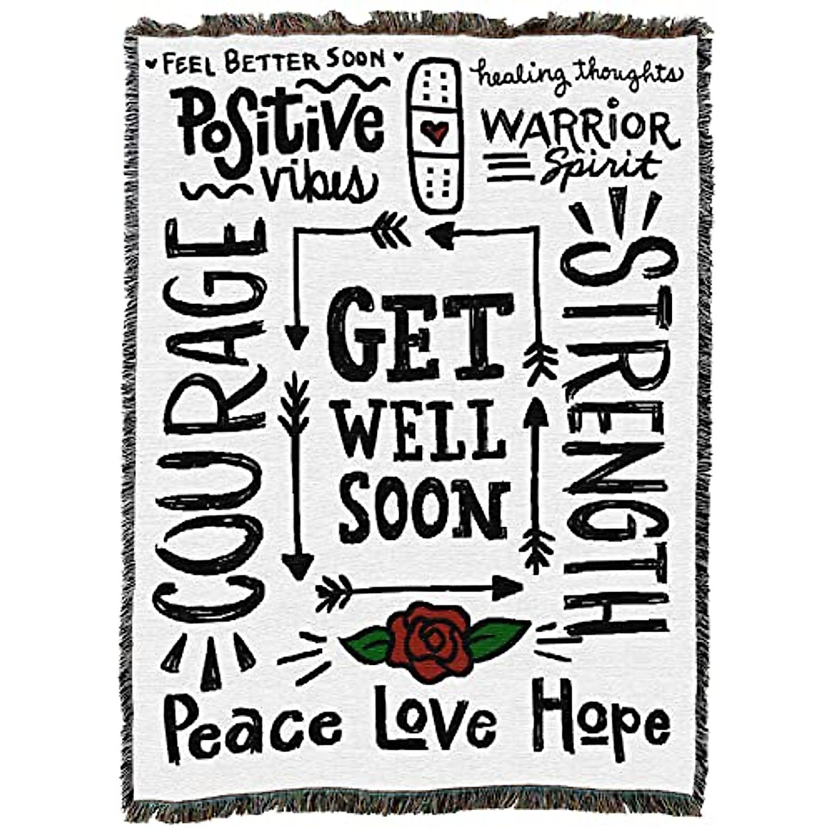 Pure Country Weavers Get Well Soon 1 Blanket - Gift Tapestry Throw Woven from Cotton - Made in The USA (72x54)
