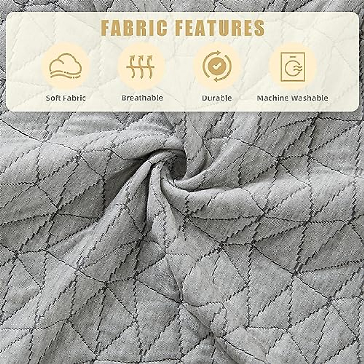 DECMAY Queen Bed Wedge Pillow for Headboard,Detachable Memory Foam Bed Gap Filler Queen Size,Close The Gap (0-7") for Headboard and Mattress(Gray,60 x10 x7In)