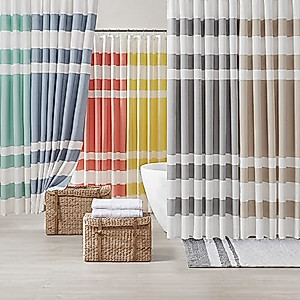 Madison Park Spa Waffle Shower Curtain Pieced Fabric with 3M Scotchgard Moisture Management Modern Home Bathroom Decorations, Standard 72"x72", Grey