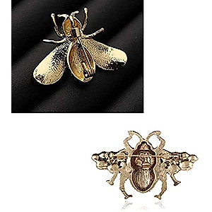 2 Pack Rhinestone Pearl Bee Brooch Pins Honey Bee Pendant/Brooch Fashion Crystal Insect Pins