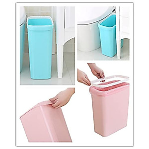 YINGying 2022Plastic Garbage Can with Handle Small Wastebasket Slim Garbage Can 5 Gallon Rectangular Trash Can for Kitchen, Bathroom, Bedroom, Home Office,Gray