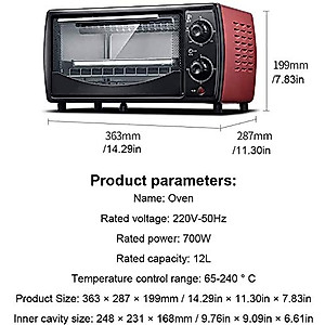 Compact Electric Oven, Household Baking Oven, Mini Oven with Electric Grill, 30 Minutes Rotation Timing,12 Liter Capacity (Color : B)