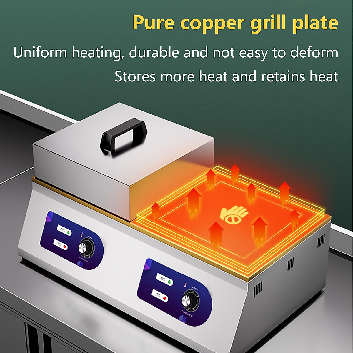 Commercial Souffle Machine, 1500W Electric Souffle Pastry Machine, Temperature Range 50~300°C, With Non-Stick Copper Heating Plate, Cake Baker Equipment, For Restaurants, Bakeries