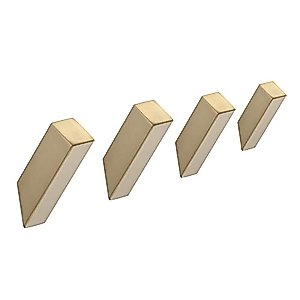 Beelee Brushed Gold Bathroom Towel Hooks 4-Pack Wall Mounted Robe Hooks Heavy Duty Hat Rack Clothes Hanger, Wall Hooks BA9808BG-4
