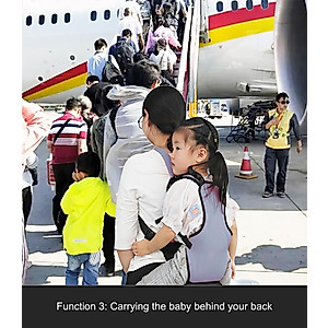 saicheek 3-IN-1 Toddler Travel Suitcase Seat with Safety Anti-Slip Rope,Ride on Suitcase for Kids,Kids Carrier on your Back or In The Arms,Suitable for All Kinds of Suitcases