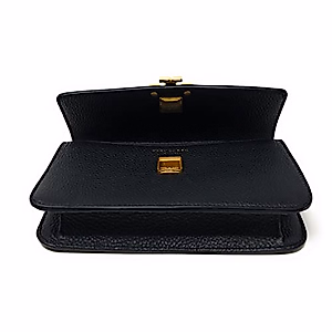 Tory Burch Women's Britten Chain Wallet with Wristlet (Pebbled Leather, Black)