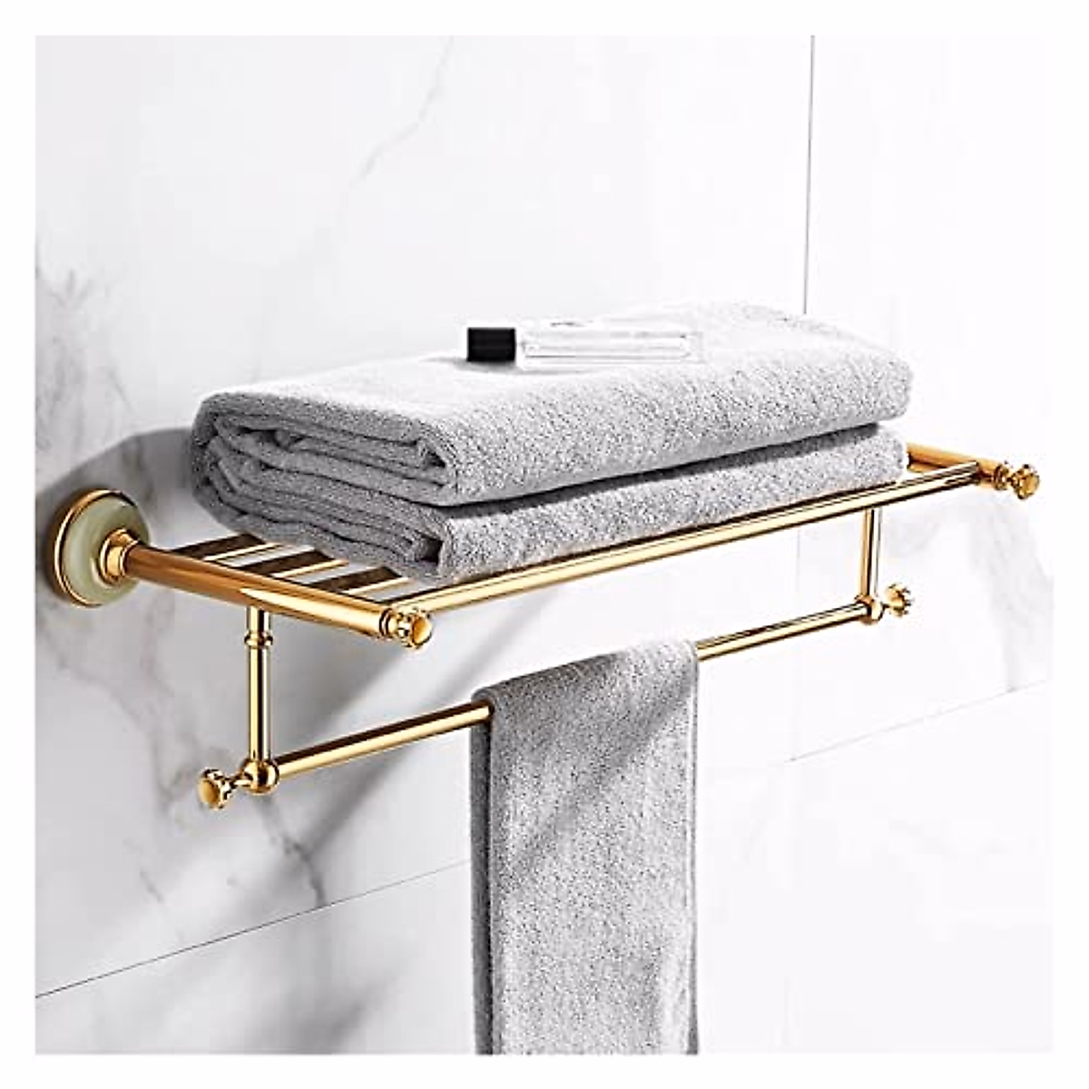 Towel BAR Rack Towel Rail for Bathroom,All Copper European Hand Towel Holder,Jade Bath Towel Rail,Bathroom Hardware Bathroom Rack Towel Bar/Towel Rack (Color : Double Rod, Size : Christmas Reindeer