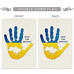 Haustalk Pray for Ukraine Garden Flags Double Sided Ukrainian National Garden Flag Ukraine Polyester Flag for Yard House Decor 12x18
