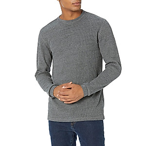 Amazon Essentials Men's Slim-Fit Long-Sleeve Waffle Shirt, Charcoal, Large