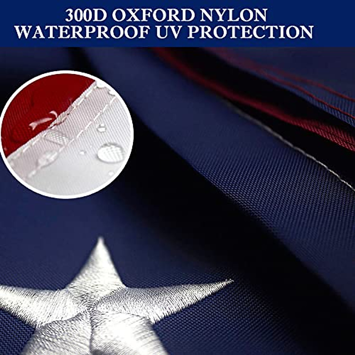 VSVO US American Flag 3x5 Ft - Heavy Duty 300D Oxford Nylon Embroidered US Flags, Embroidered Stars, Sewn Stripes, Indoor/Outdoor, Vibrant Colors, Brass Grommets