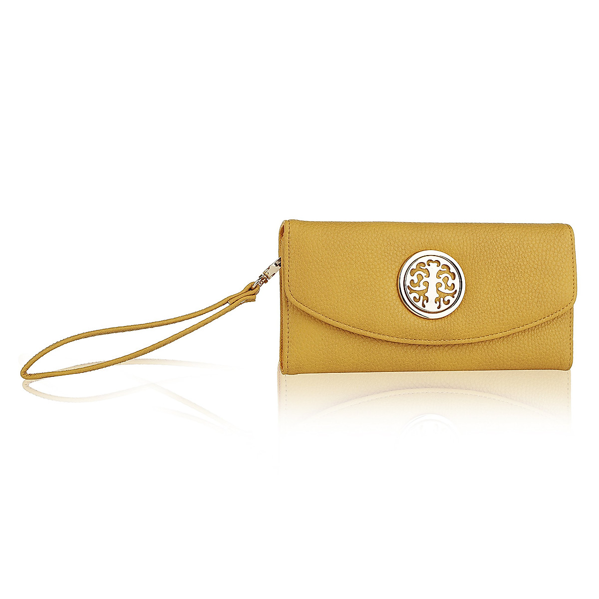 MKF Collection Wallet Handbag for Women - PU Leather Wristlet Bag - Double Zipper Multi Pockets Clutch Purse