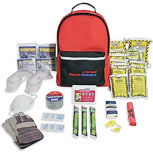 Ready America Tornado Emergency Kit 2-Person, 3-Day Backpack, Includes Emergency Food, Water, First Aid Kit, Survival Blanket, Safety Goggles, Portable Disaster Preparedness Go-Bag