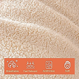 N&V Bean Bag Chair Giant High-Density Foam Filling Sofa with Foot Stool Includes Removable and Machine Washable Cover for Teens, Adults to Gaming, Reading, and Watching TV (Light Khaki)