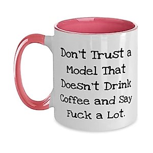 Fun Model Gifts, Don't Trust a Model That Doesn't Drink, Perfect Graduation Two Tone 11oz Mug For Colleagues, Cup From Coworkers, Model car, Model airplane, Model train, Model rocket, Diecast model,