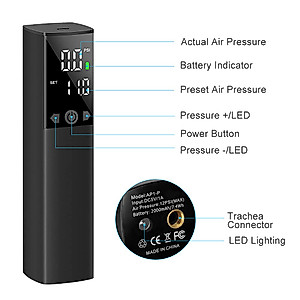 BOMPOW Accurate Electric Ball Pump, Ball Pump for Sports Balls Basketball Air Pump with LCD Display, Air Pumps for Soccer Ball Volleyball Rugby with Inflate Deflate Needles Accessories