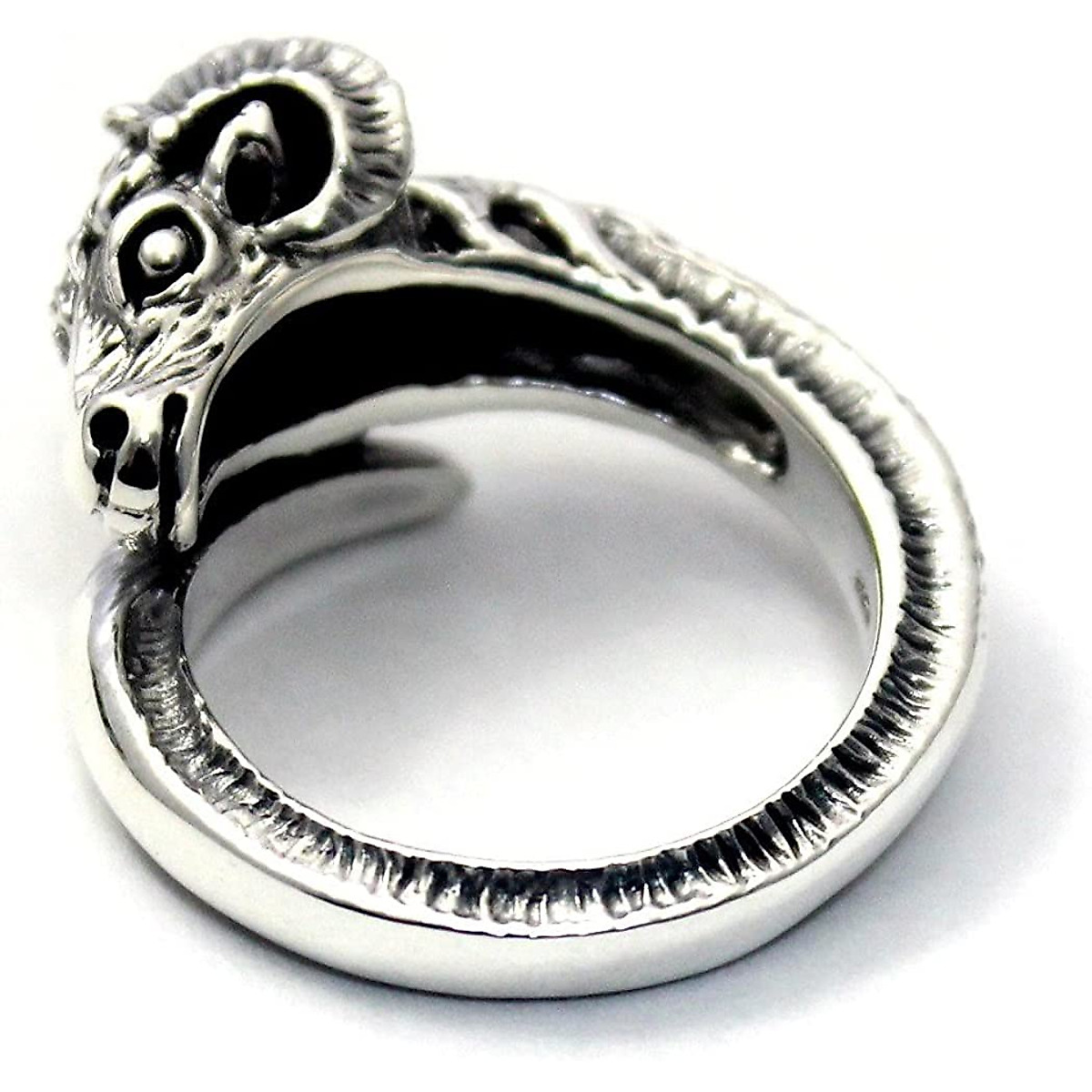 COSUMOSU 925 Sterling Silver Goat Aries Open Ring Adjustable
