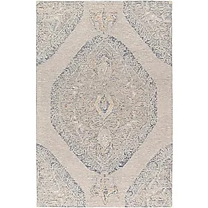 Hauteloom Hila Wool Living Room, Bedroom Area Rug - Traditional - Natural Gray, Charcoal, Gray - 8' x 10'