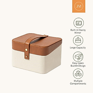 LA JOLIE MUSE Jewelry Organizer double square Box Travel Jewelry Case Jewelry Storage Box Travel Jewelry Box with Gift Box