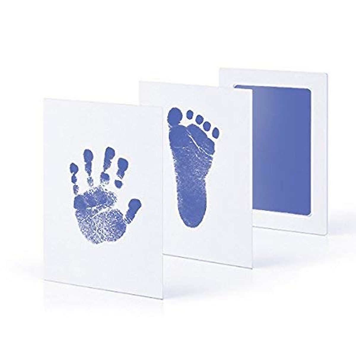 2 Pack Black and Blue Clean Touch Safe InkPads Hand and Footprint Newborn Baby Handprint or Footprint Clean Touch Ink Pad (2 Pack Black & Blue Ink Pad)