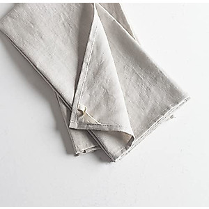 LK PureLife 100% Pure Flax Linen Kitchen Towels-20x27 Inch-Stonewashed Flax Linen-Extra Soft Quick Dry for Tea Towels Dish Towels Hand Towels-Set of 2-Natural