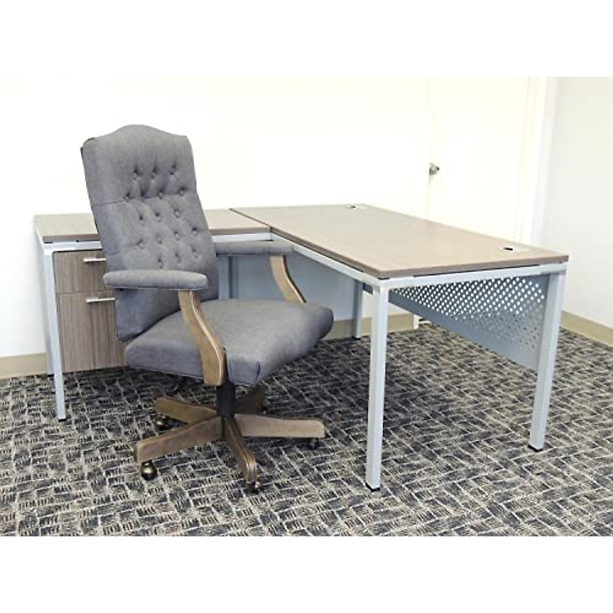 Boss Office Products Executive Commercial Swivel Chair, Slate Grey