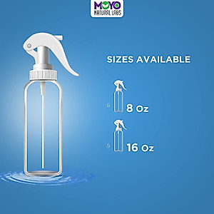 MoYo Natural Labs 8 oz Spray Bottles, Boston Round Trigger Sprayer Empty Travel Containers, BPA Free PET Plastic for Essential Oils and Liquids/Cosmetics (Pack of 12, Amber)