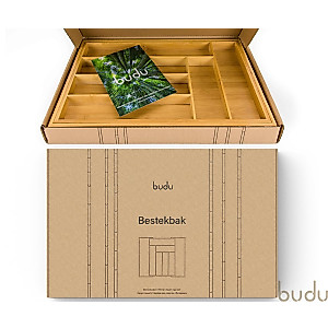 budu Silverware Drawer Organizer #19.7" Depth – Utensil Holder, Kitchen Drawer Organizers for Flatware, Cutlery – Perfect Utensil Organizer for Silverware & Other Kitchen Organization Tools & Storage