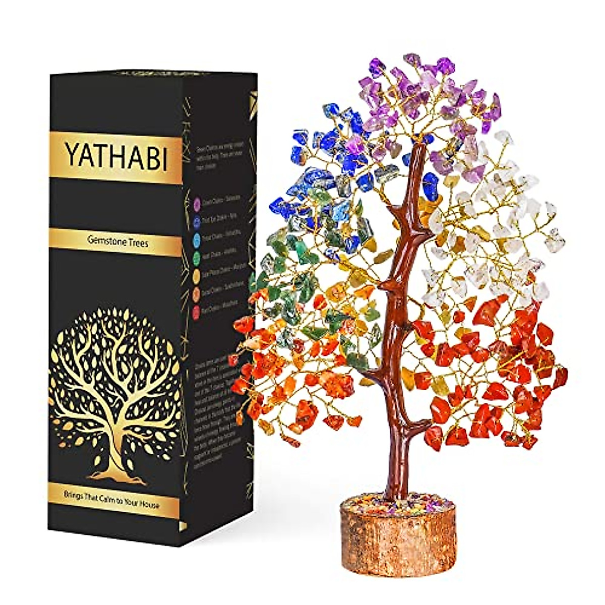 Chakra Tree - Crystal Tree - Gem Tree - Feng Shui Decor - Crystal Bonsai Tree - 7 Chakra Tree of Life Decor - Gemstone and Crystals - Spiritual Tree - Chakra Stones - Crystal Gifts - Energy Crystals