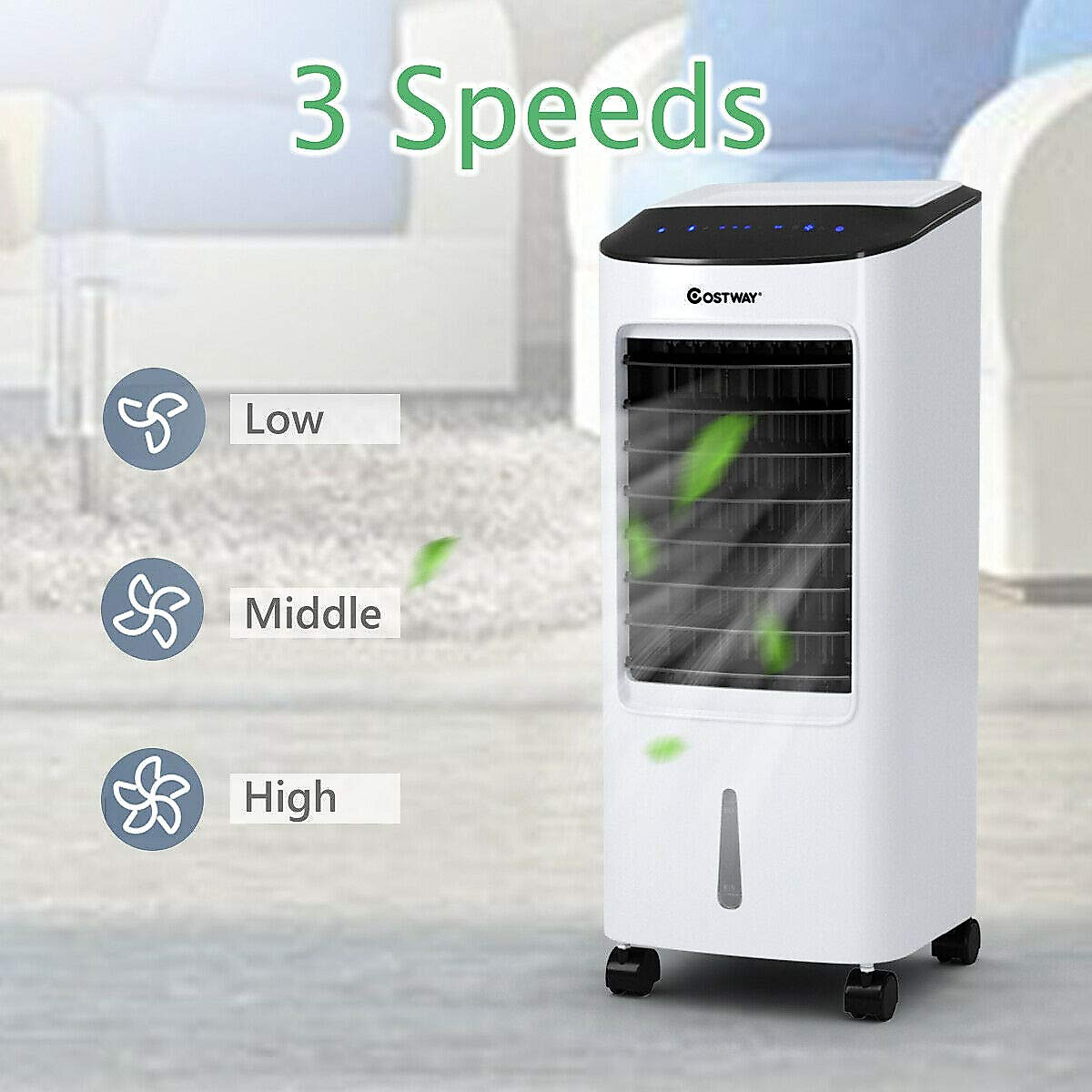 COSTWAY Evaporative Cooler, Portable Air Cooler with LED Display, Remote Control, 7.5-Hour Timing Function, for Home & Office, Cooling & Humidification Function (29-Inch)