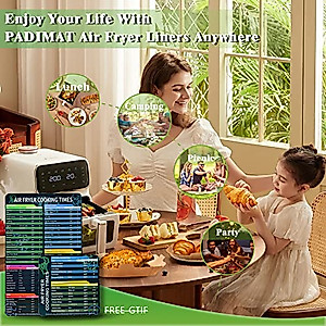 Air Fryer Disposable Paper Liner - 50PCS 7.9In Square Non-Stick Insert Parchment Paper Liners, Oil-proof, Water-proof Cooking Baking Roasting Filter Sheet for Airfryer Basket, Microwave, Oven, Dryer