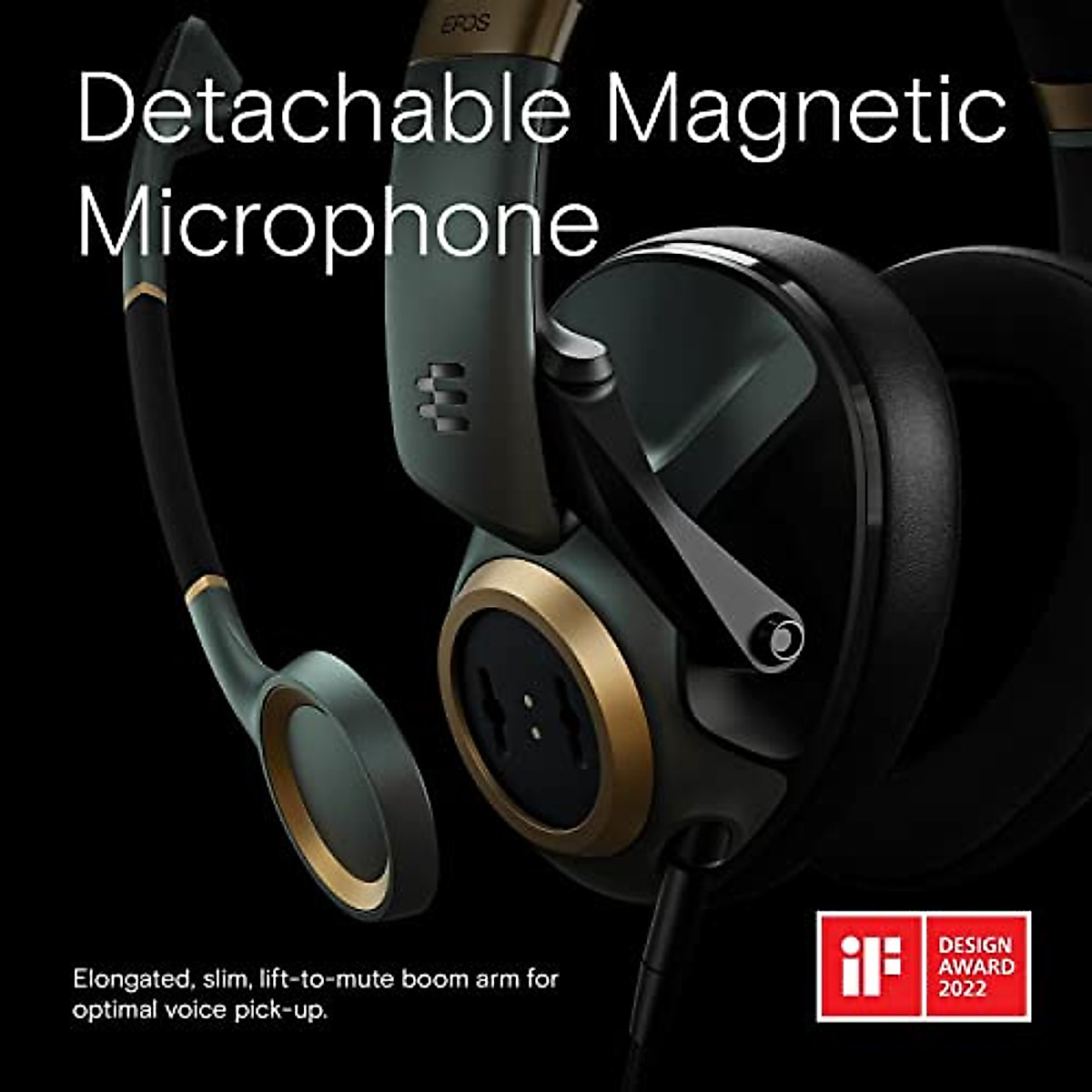 EPOS H6Pro - Closed Acoustic Gaming Headset with Mic - Over-Ear Headset – Lightweight - Lift-to-Mute - Xbox Headset - PS4 Headset - PS5 Headset - PC/Windows Headset - Gaming Accessories (Green)