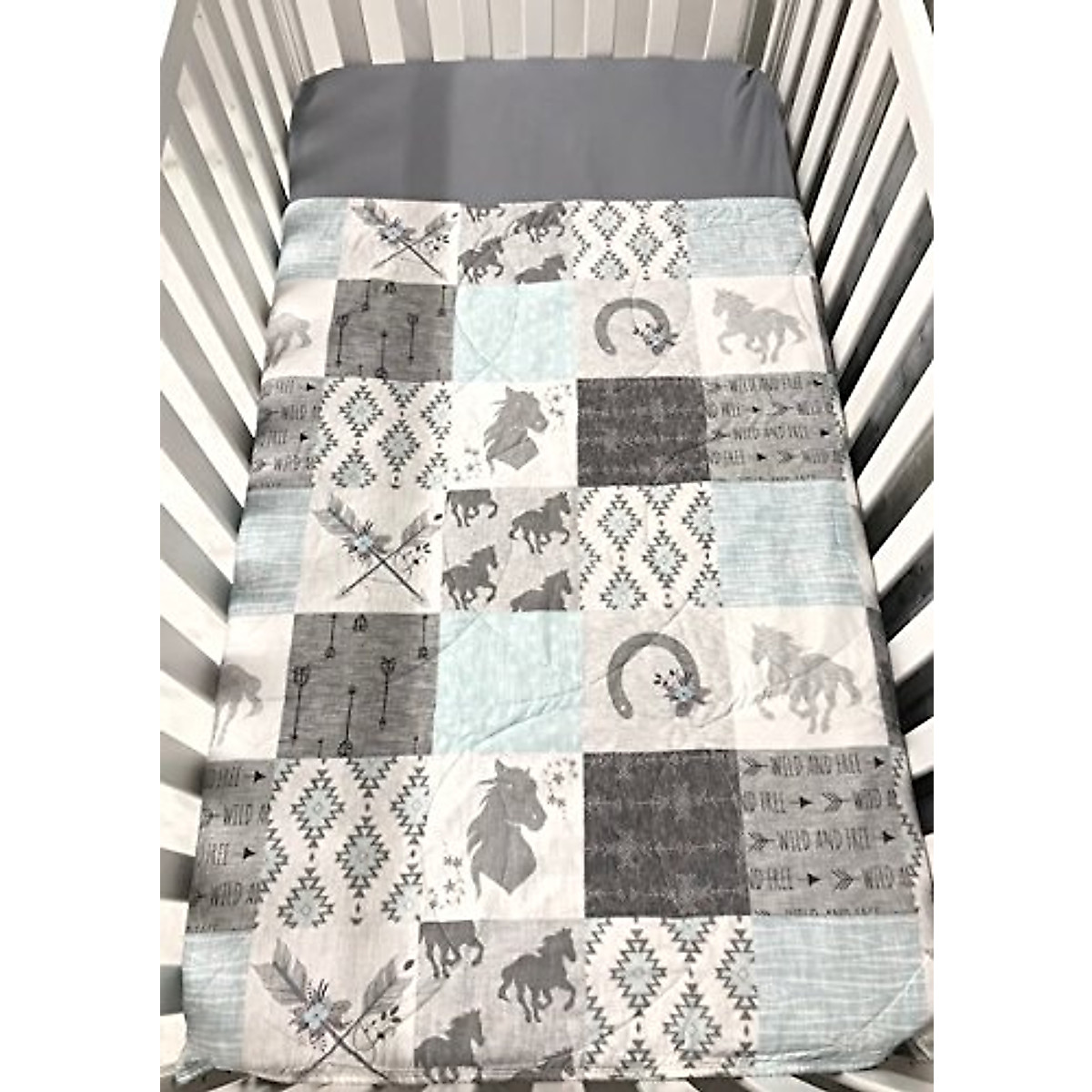 Baby Nursery Bedding Set, Baby, Horse, Neutral, Horses, Stallion, Boho, Baby Bedding, Crib Bedding, Babylooms