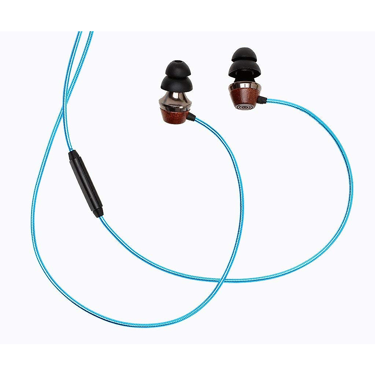 Symphonized ALN 2.0 Premium Genuine Wood In-ear Noise-isolating Headphones|Earbuds|Earphones with Innovative Shield Technology Cable and Mic (Metallic Blue)