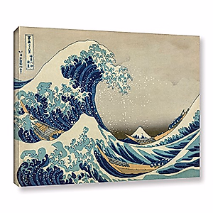 ArtWall Katsushika Hokusai 'The Great Wave Off Kanagawa' Gallery Wrapped Canvas Artwork, 36 by 48-Inch