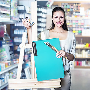 Dunwell 11x17 Portfolio Binder Folder (Aqua, Vertical) - Binder with Plastic Sleeves and Poly Cover, Portfolio Presentation Book with 24 Binder Pockets, Large Art Portfolio Folder