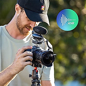 JOBY Wavo PRO Professional On-Camera Directional Shotgun Microphone with Built-in Active Noise Reduction and Rycote Shock Mount, CSC, Mirrorless, Camcorder, Vlogging, Filmmaking, Youtuber, Creators