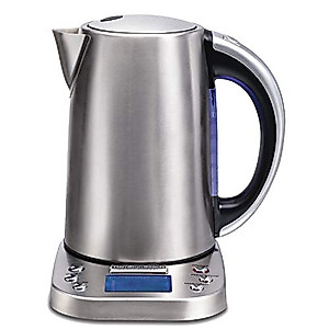 Hamilton Beach Professional Digital LCD Variable Temperature Control Electric Tea Kettle, Water Boiler & Heater, 1.7L, Cordless, Auto-Shutoff & Boil-Dry Protection, Silver (41028)